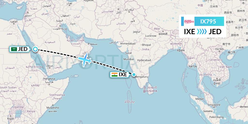 IX795 Flight Status Air India Express: Mangalore to Jeddah (AXB795)