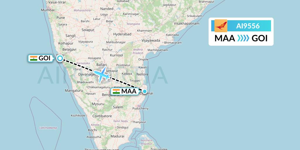 AI9556 Flight Status Air India: Chennai to Goa (AIC9556)