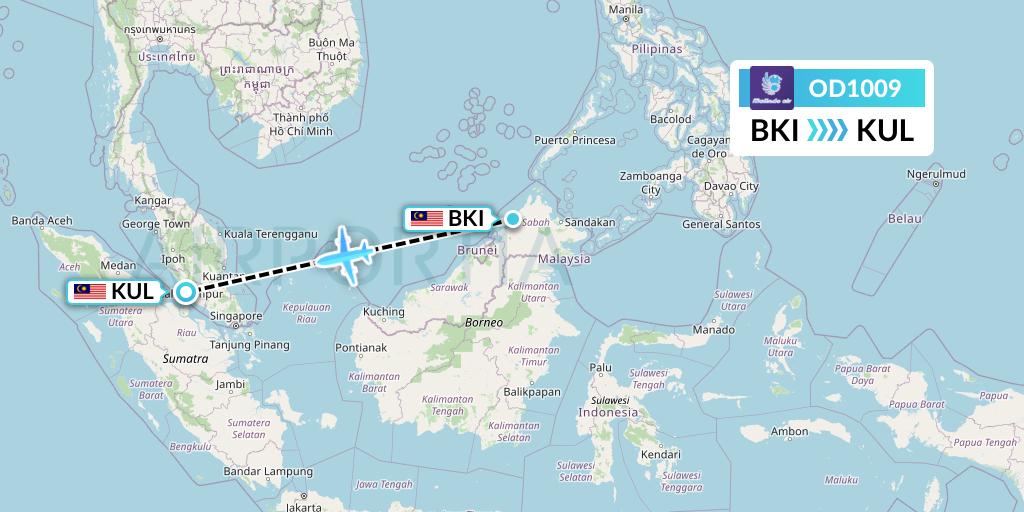 OD1009 Flight Status Batik Air Malaysia: Kota Kinabalu to Kuala Lumpur ...