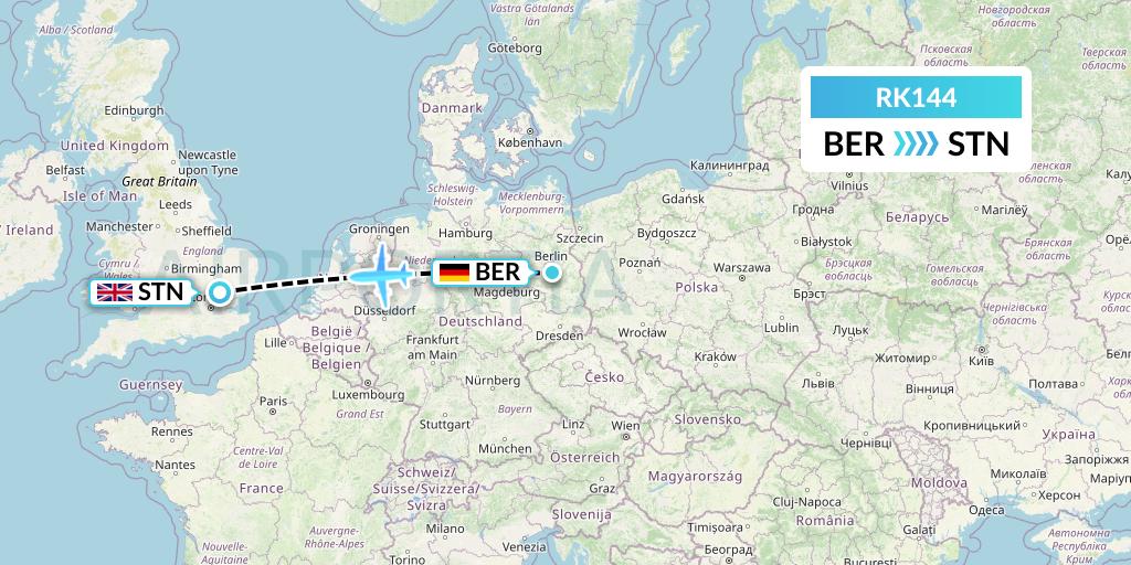 RK144 Flight Status Ryanair UK: Berlin to London (RUK144)