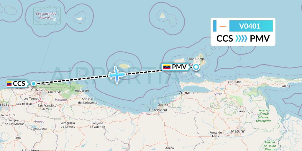 V0401 Flight Status Conviasa: Caracas to Porlamar (VCV401)