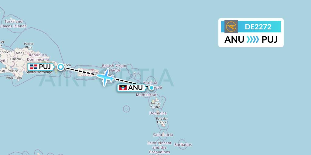 DE2272 Flight Status Condor: Antigua to Punta Cana (CFG2272)