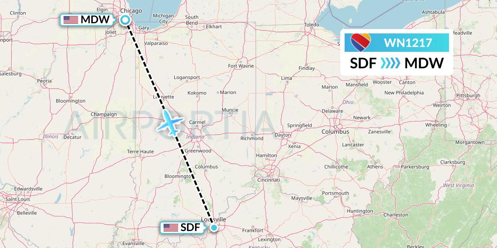 WN1217 Flight Status Southwest Airlines: Louisville to Chicago (SWA1217)