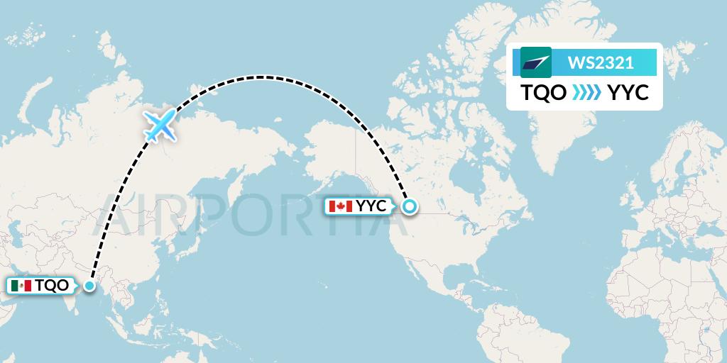 WS2321 Flight Status WestJet: Tulum to Calgary (WJA2321)