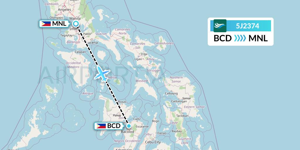 5J2374 Flight Status CEBU Pacific Air: Bacolod City to Manila (CEB2374)