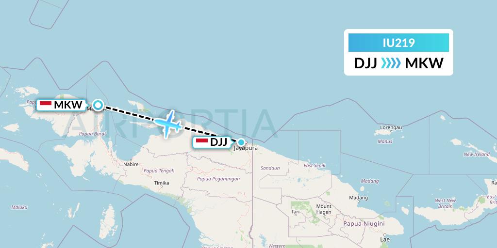 IU219 Flight Status Pt. Super Air Jet: Jayapura to Manokwari (SJV219)