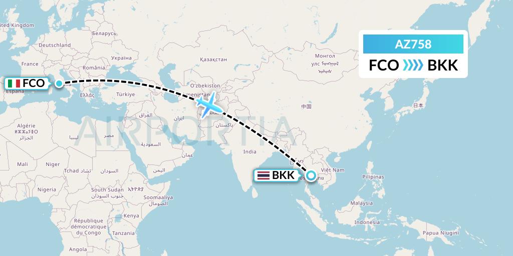 AZ758 Flight Status ITA Airways: Rome to Bangkok (ITY758)