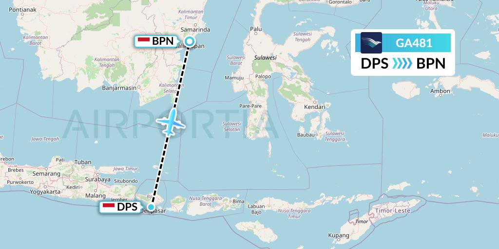 GA481 Flight Status Garuda Indonesia: Denpasar to Balikpapan (GIA481)