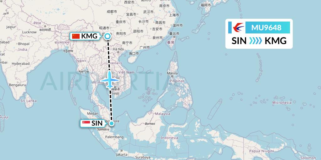 MU9648 Flight Status China Eastern Airlines: Singapore to Kunming (CES9648)