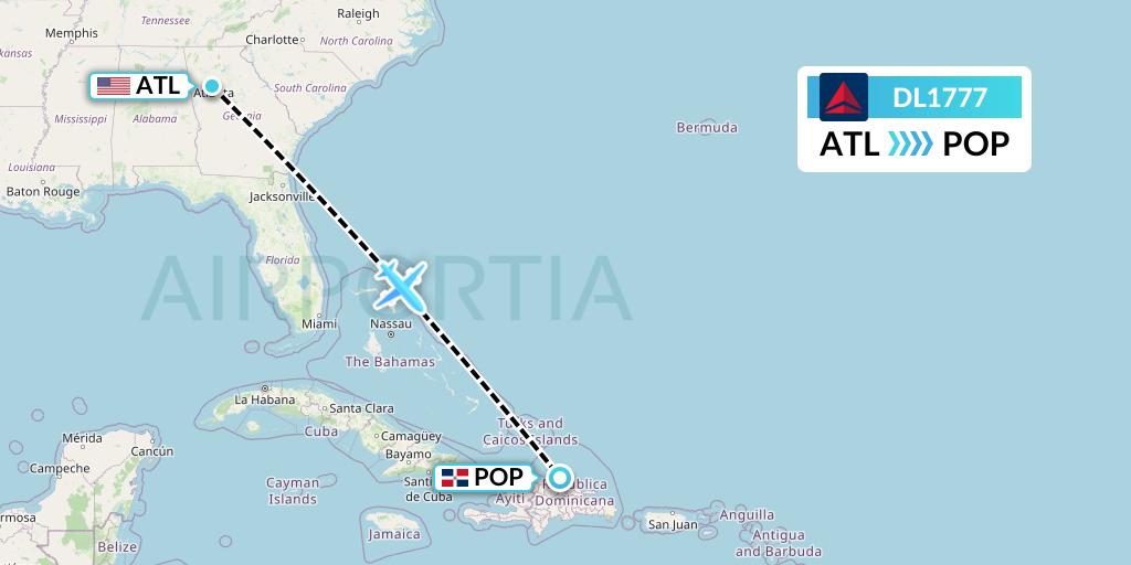 DL1777 Flight Status Delta Air Lines: Atlanta to Puerto Plata (DAL1777)
