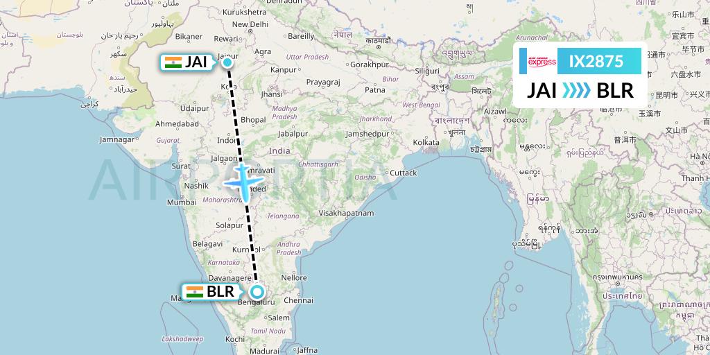 IX2875 Flight Status Air India Express: Jaipur to Bangalore (AXB2875)
