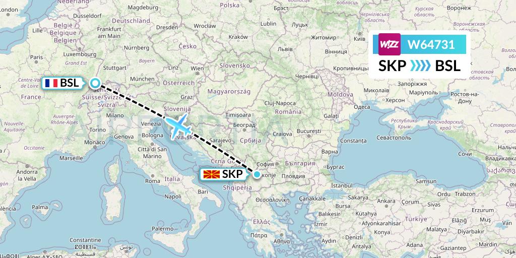 W64731 Flight Status Wizz Air: Skopje to Basel (WZZ4731)