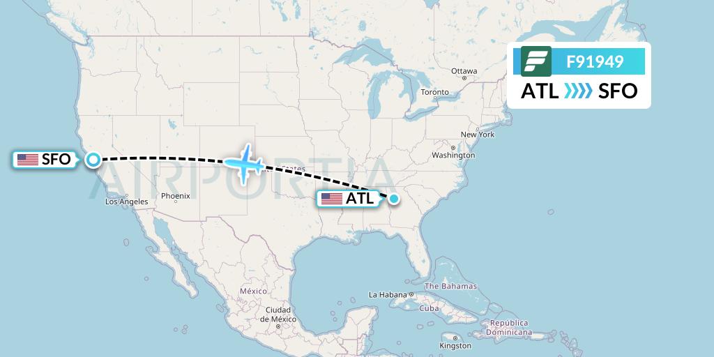 F91949 Flight Status Frontier Airlines: Atlanta to San Francisco (FFT1949)