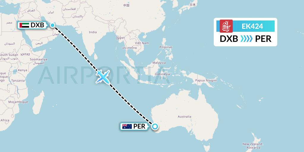 EK424 Flight Status Emirates: Dubai to Perth (UAE424)