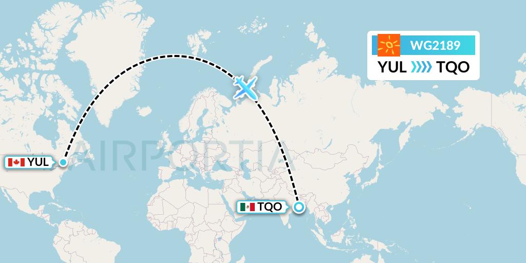 WG2189 Flight Status Sunwing Airlines: Montreal to Tulum (SWG2189)