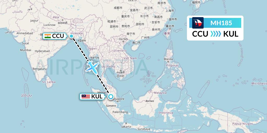 MH185 Flight Status Malaysia Airlines: Kolkata to Kuala Lumpur (MAS185)