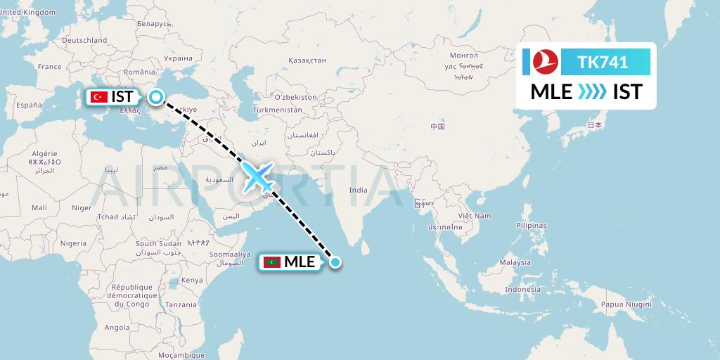 TK741 Flight Status Turkish Airlines: Male to Istanbul (THY741)
