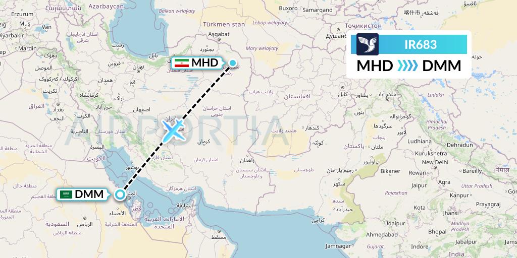 IR683 Flight Status Iran Air: Mashhad to Dammam (IRA683)