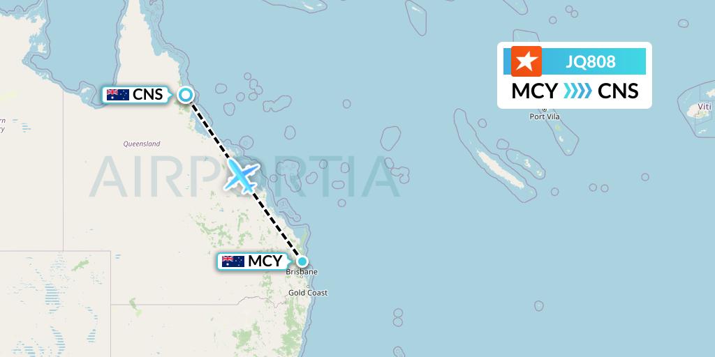 JQ808 Flight Status Jetstar Airways: Sunshine Coast to Cairns (JST808)