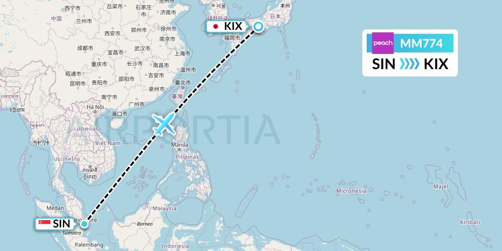 MM774 Flight Status Peach Aviation: Singapore to Osaka (APJ774)