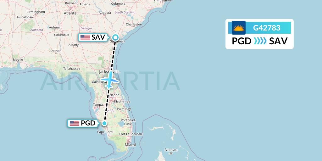 G42783 Flight Status Allegiant Air: Punta Gorda to Savannah (AAY2783)