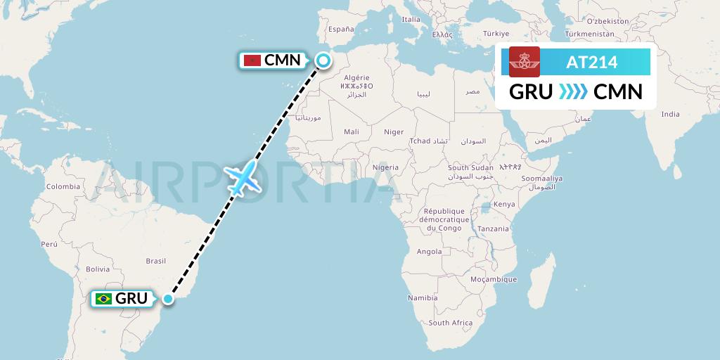 AT214 Flight Status Royal Air Maroc: Sao Paulo to Casablanca (RAM214)