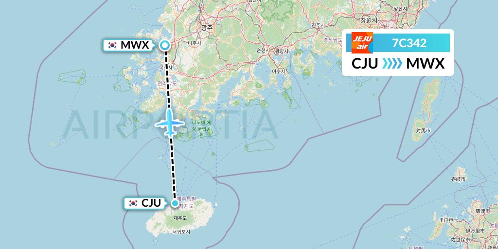 7C342 Flight Status Jeju Air: Jeju to Muan (JJA342)