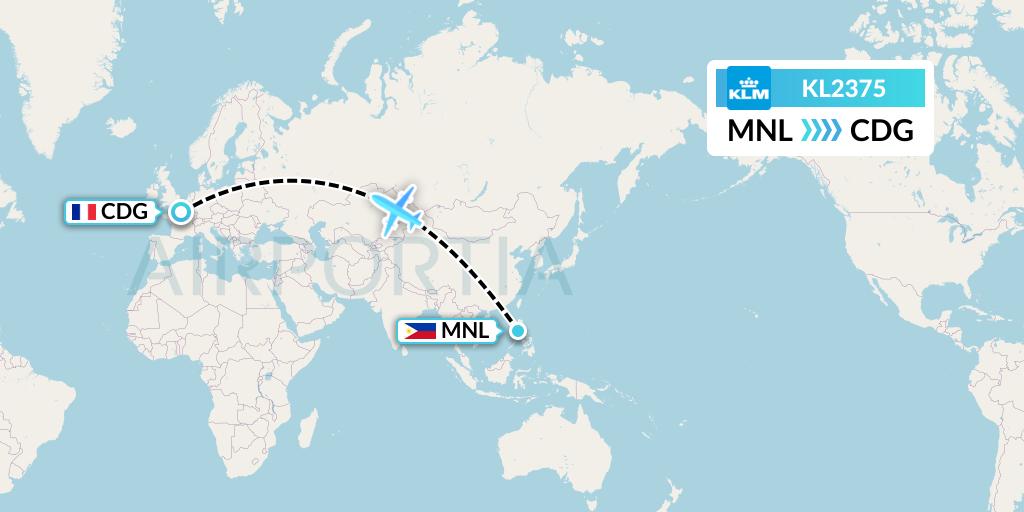 KL2375 Flight Status KLM: Manila to Paris (KLM2375)