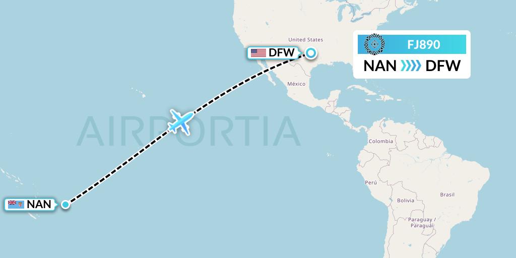 FJ890 Flight Status Fiji Airways: Nadi to Dallas (FJI890)