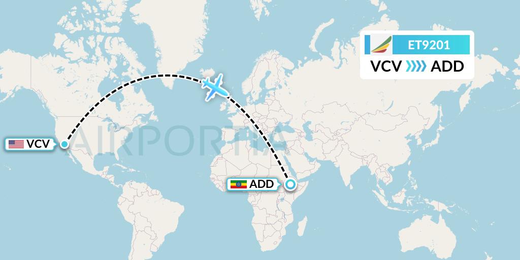 ET9201 Flight Status Ethiopian Airlines: Victorville to Addis Ababa ...