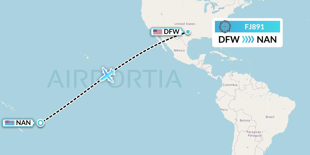 FJ891 Flight Status Fiji Airways: Dallas to Nadi (FJI891)