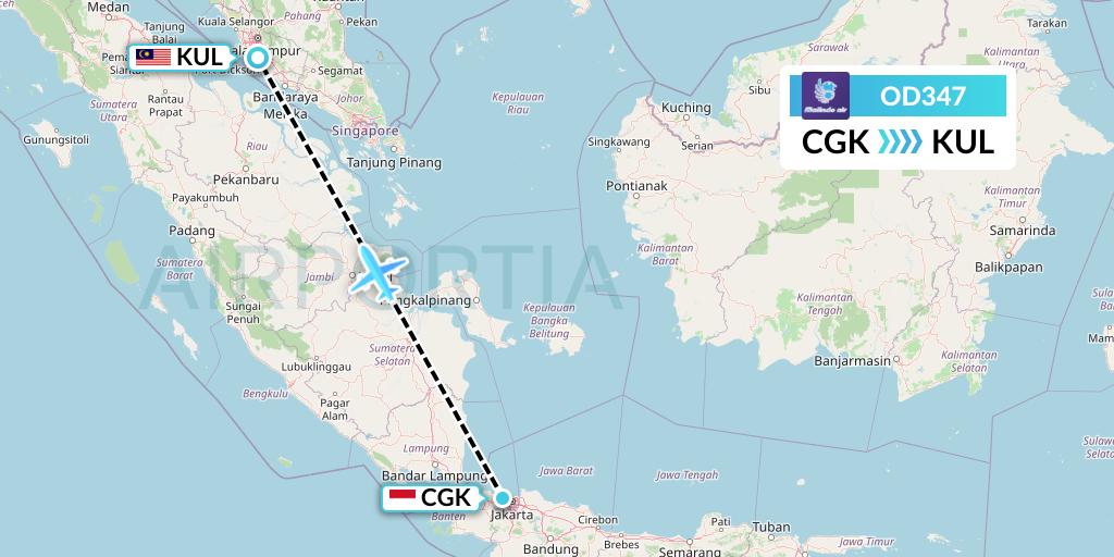 OD347 Flight Status Batik Air Malaysia: Jakarta to Kuala Lumpur (MXD347)