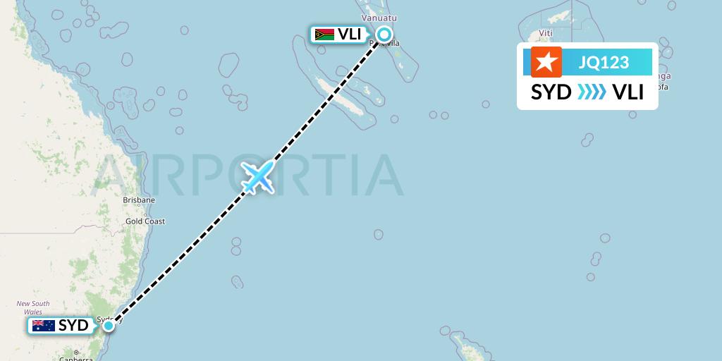 JQ123 Flight Status Jetstar Airways: Sydney to Port Vila (JST123)