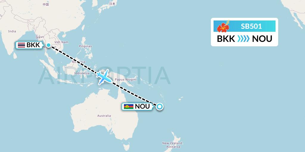 SB501 Flight Status Aircalin: Bangkok to Noumea (ACI501)