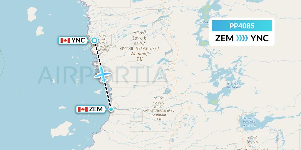 PP4085 Flight Status Jet Aviation Business Jets: Eastmain River to ...