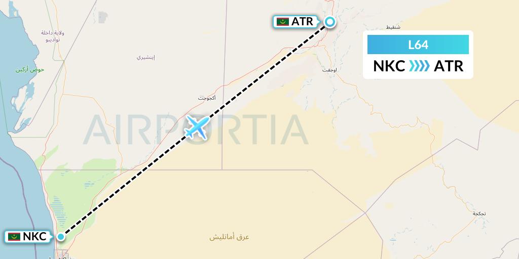 L64 Flight Status Mauritania Airlines International: Nouakchott to Atar ...