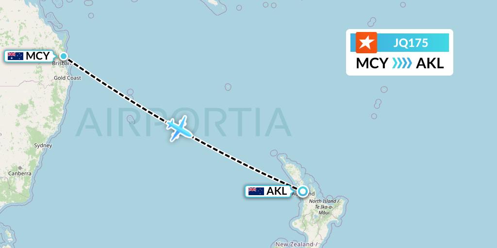 JQ175 Flight Status Jetstar Airways: Sunshine Coast to Auckland (JST175)
