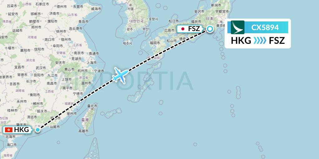 CX5894 Flight Status Cathay Pacific: Hong Kong to Shizuoka (CPA5894)