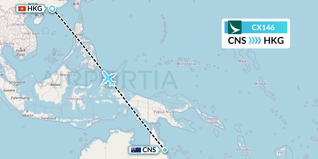 CX146 Flight Status Cathay Pacific: Cairns to Hong Kong (CPA146)
