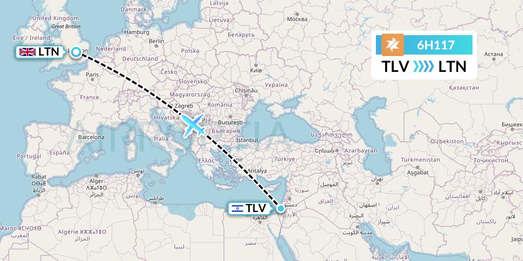 6H117 Flight Status Israir Airlines: Tel Aviv to London (ISR117)