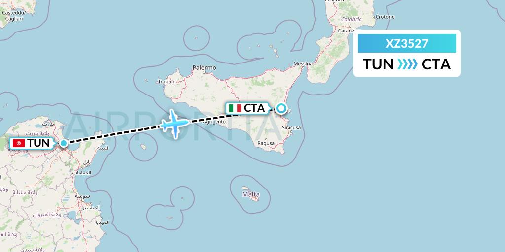 XZ3527 Flight Status Aeroitalia: Tunis to Catania (AEZ3527)
