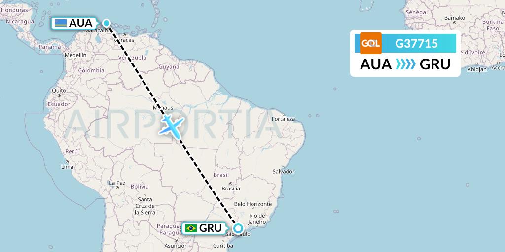 G37715 Flight Status GOL Transportes Aeros: Oranjestad to Sao Paulo ...