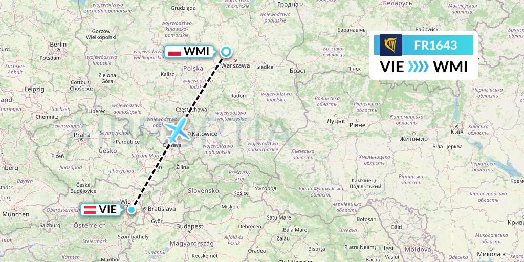 FR1643 Flight Status Ryanair: Vienna to Warsaw (RYR1643)