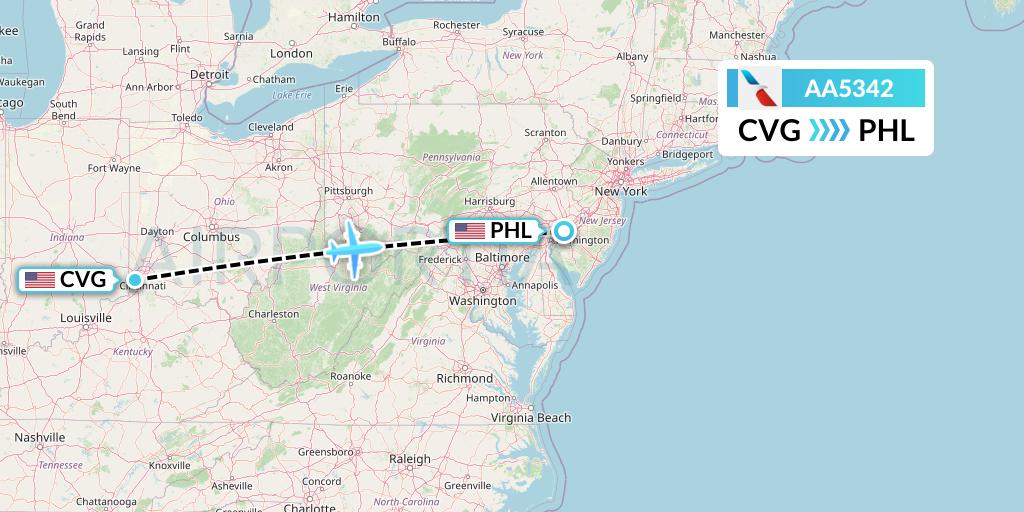 AA5342 Flight Status American Airlines: Cincinnati to Philadelphia ...
