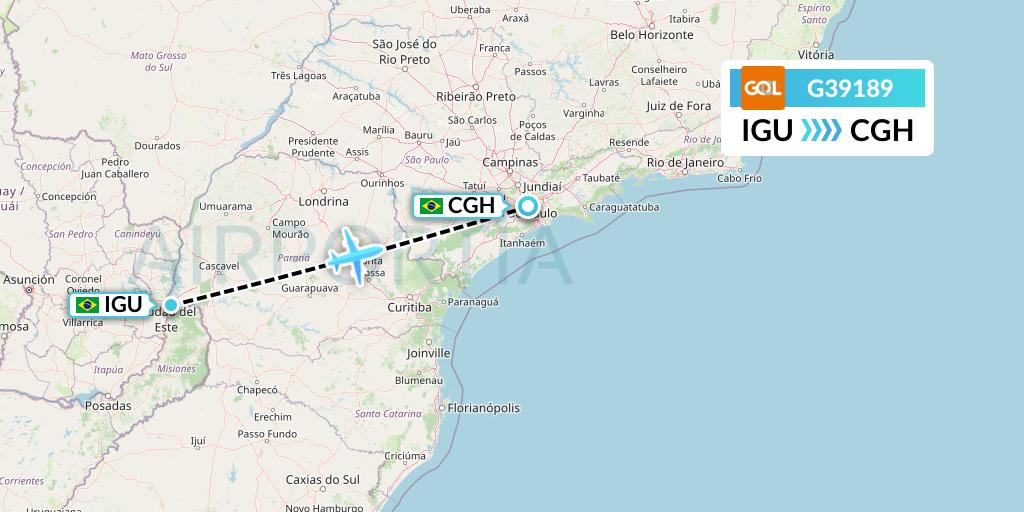 G39189 Flight Status GOL Transportes Aeros: Foz do Iguacu to Sao Paulo ...