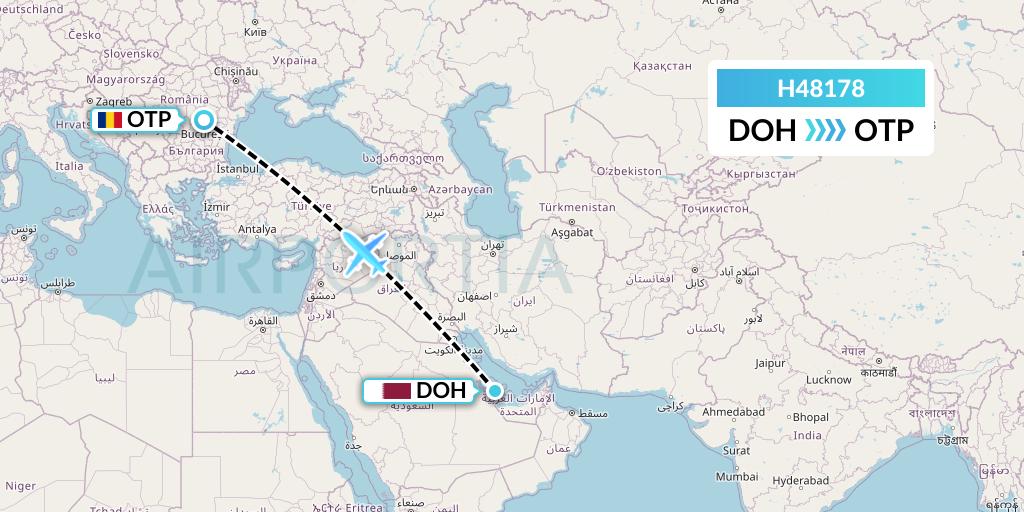 H48178 Flight Status Hisky Europe Srl: Doha to Bucharest (HYS8178)