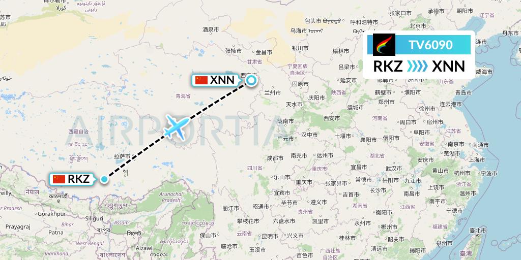 TV6090 Flight Status Tibet Airlines: Shigatse to Xining (TBA6090)