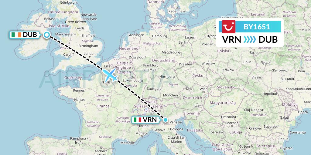 BY1651 Flight Status TUI Airways: Verona to Dublin (TOM1651)