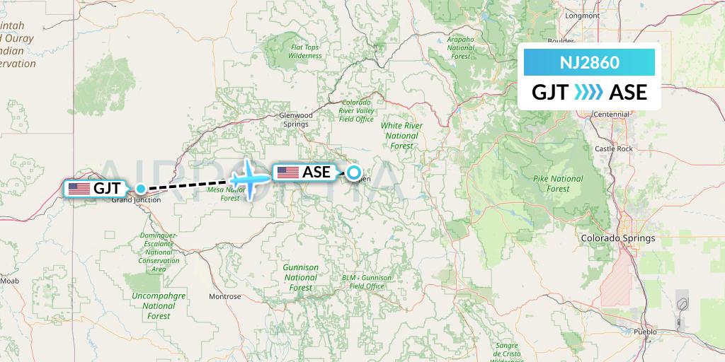 NJ2860 Flight Status Ghadames Air Transport: Grand Junction to Aspen ...