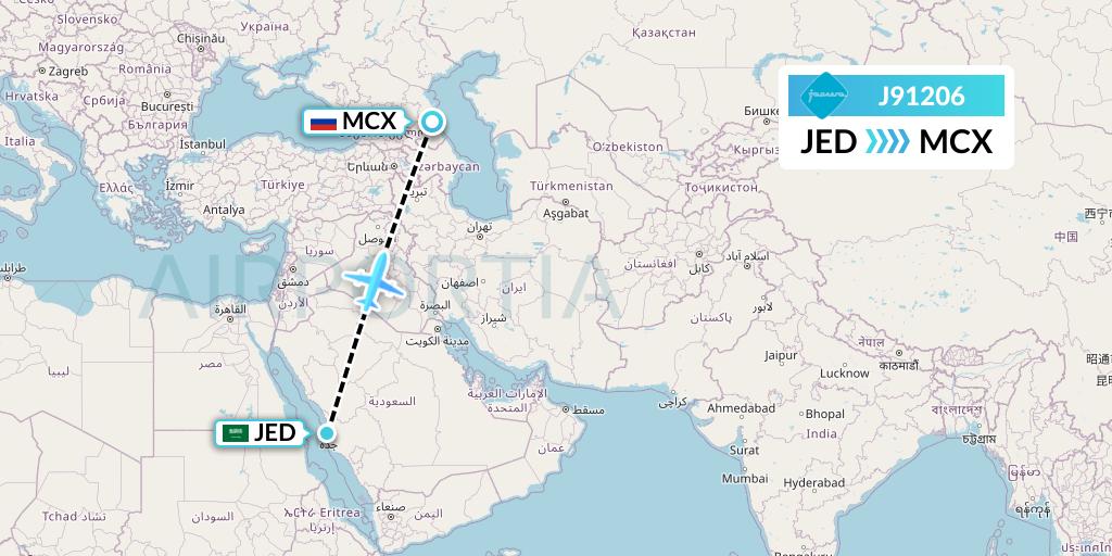J91206 Flight Status Jazeera Airways: Jeddah to Makhachkala (JZR1206)